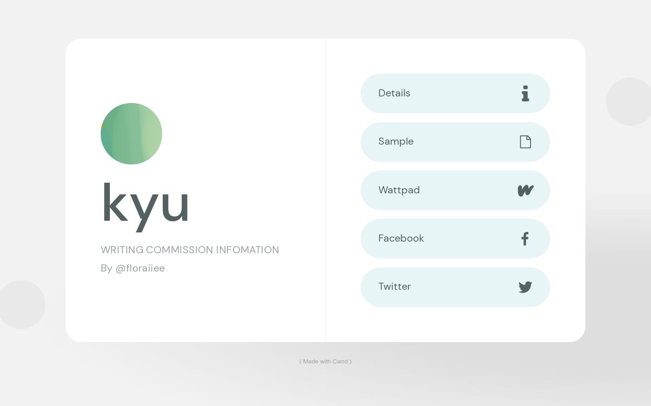 KYU'S WRITING COMMISSION